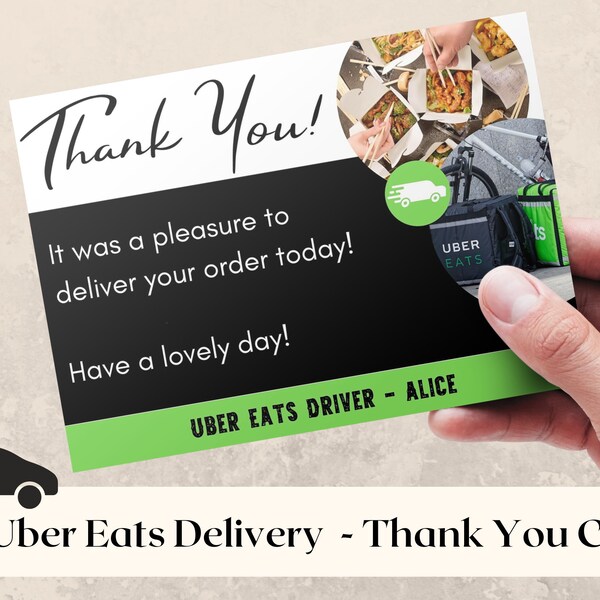 Food Delivery Thank You Card - Etsy