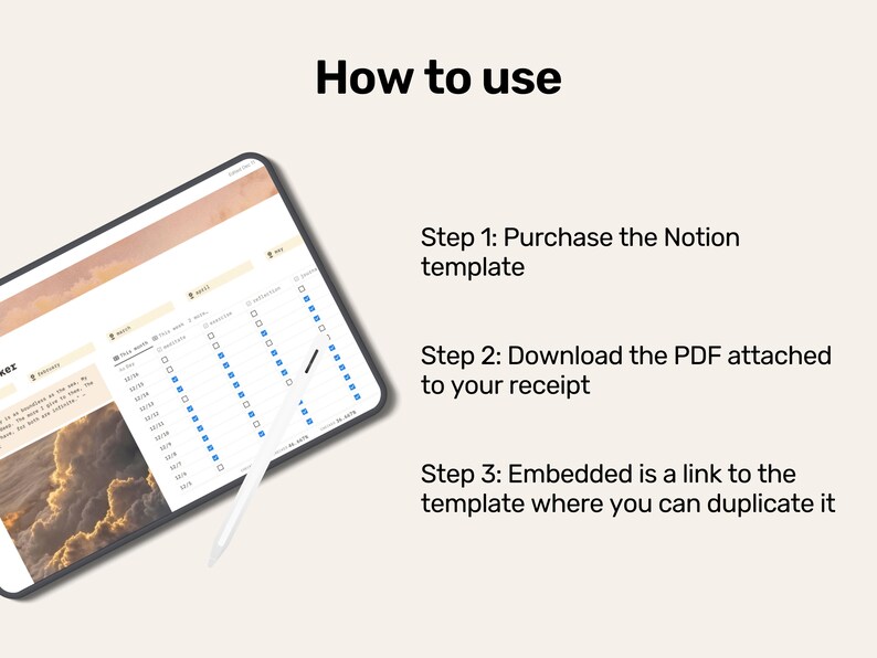 Notion Habit Tracker, Notion Template, Notion Monthly Planner, Notion Aesthetic, Weekly Habit ...