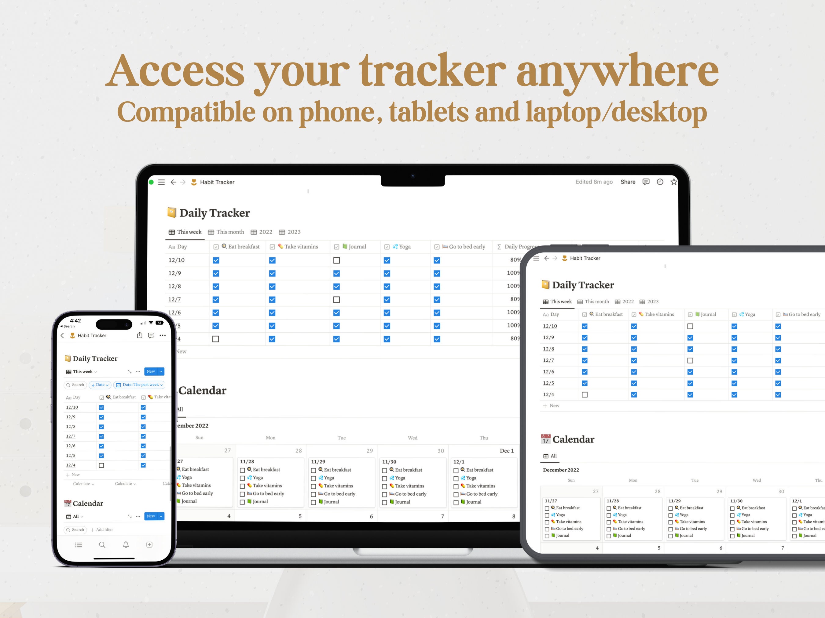 Notion Template, Simple Habit Tracker, Notion Digital Planner, Notion ...