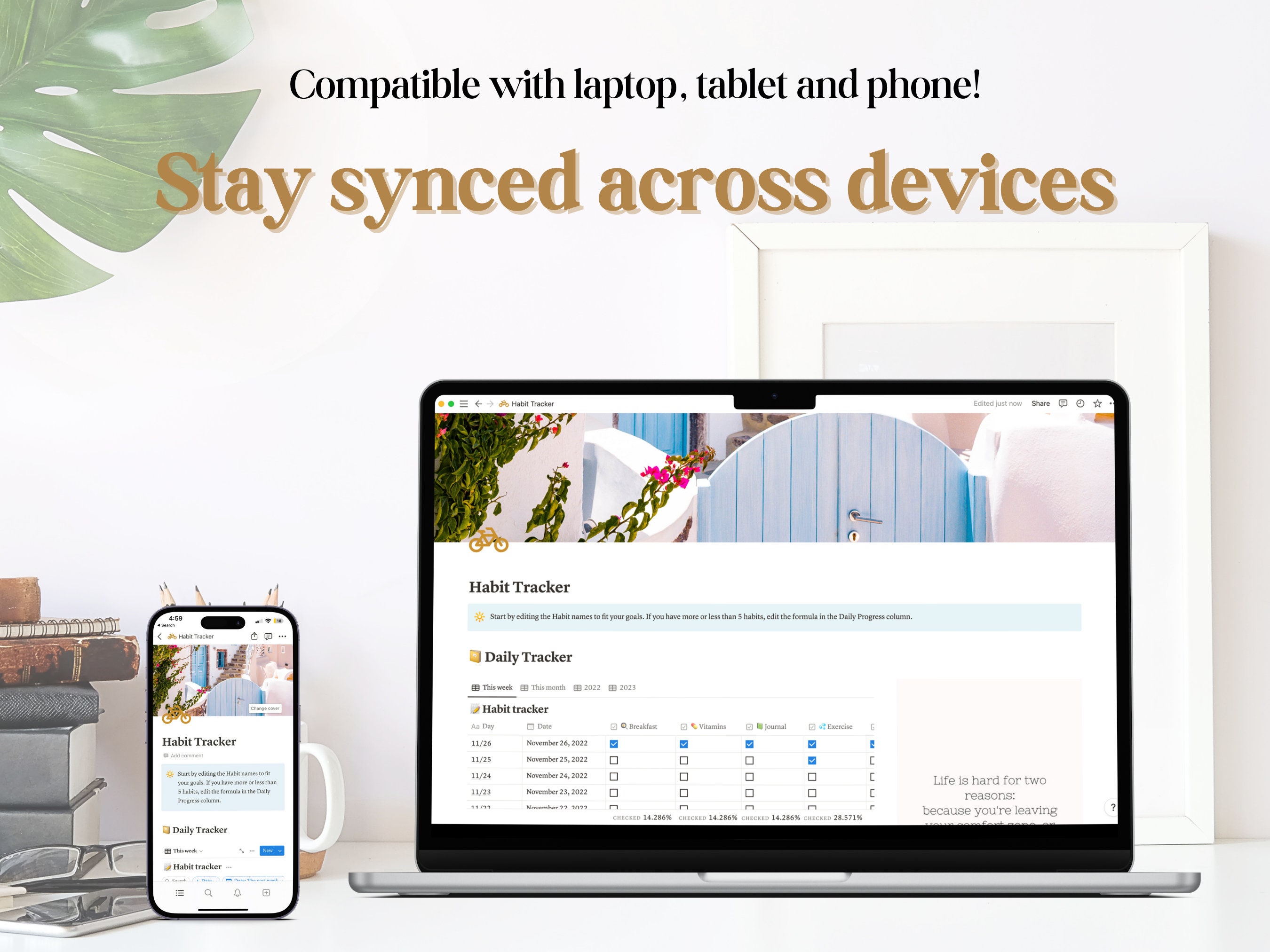 Notion Template Simple Habit Tracker Notion Digital Planner - Etsy ...