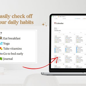 Notion Template, Simple Habit Tracker, Notion Digital Planner, Notion ...