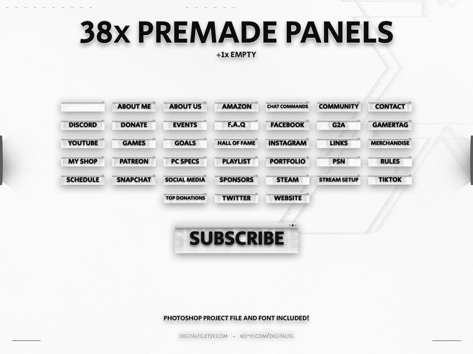 White Gradient Animated Twitch Overlay | Kick, Youtube, OBS and ...