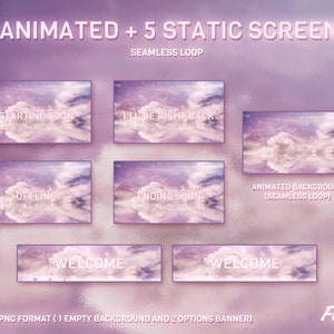 Cozy Dream Complete Twitch Overlay, Animated Screens, Panels, Alerts ...