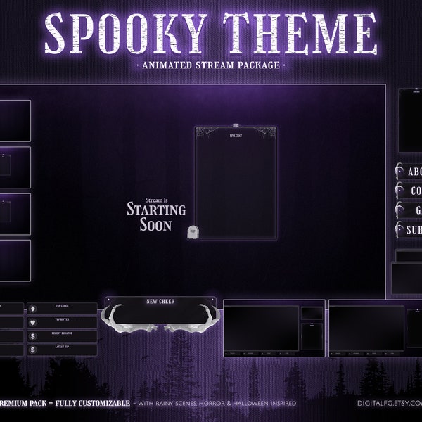 Purple Spooky Animated Stream Overlay - Etsy