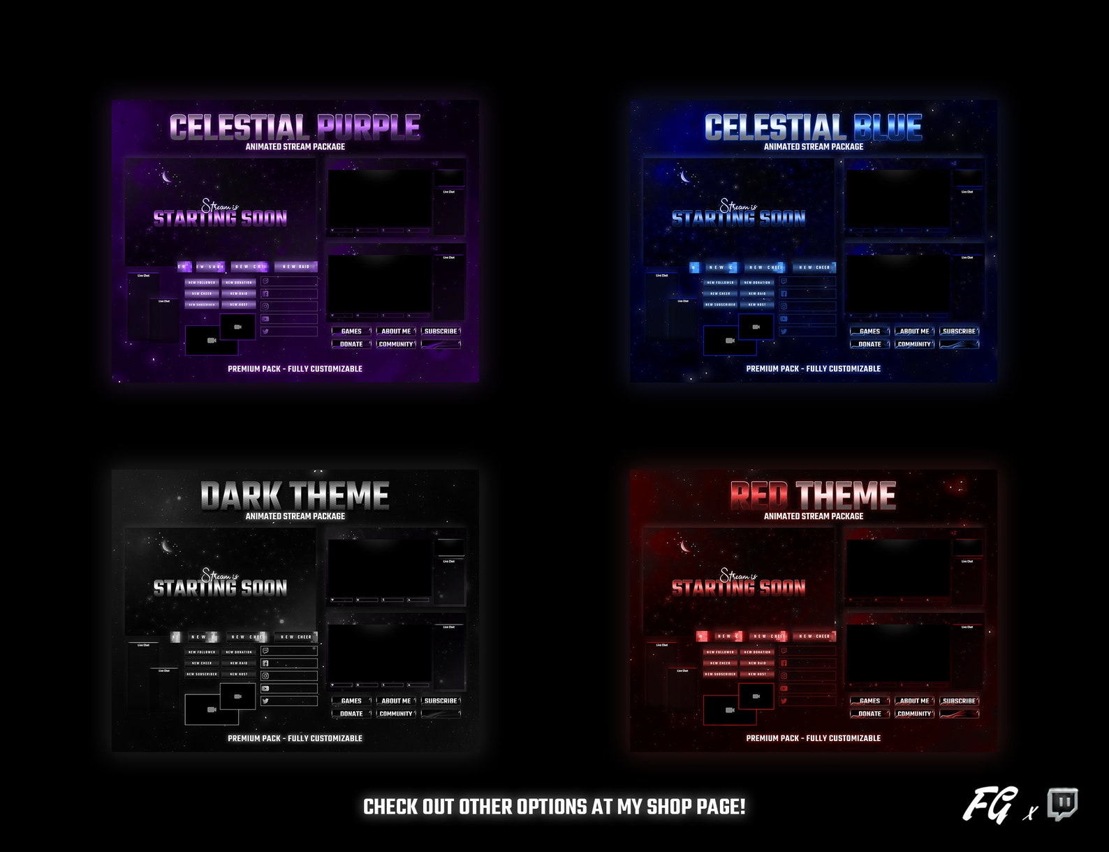 White Gradient Animated Stream Alerts for TWITCH Streamlabs and ...