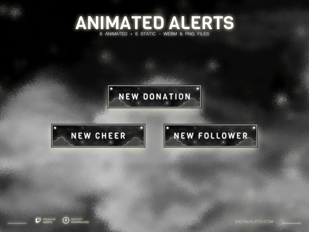 Cozy Night Animated Stream Alerts for TWITCH | Streamlabs and ...