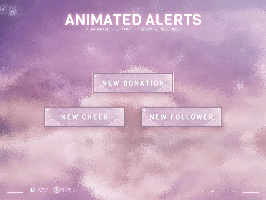 Cozy Dream Animated Stream Alerts for TWITCH | Streamlabs and ...