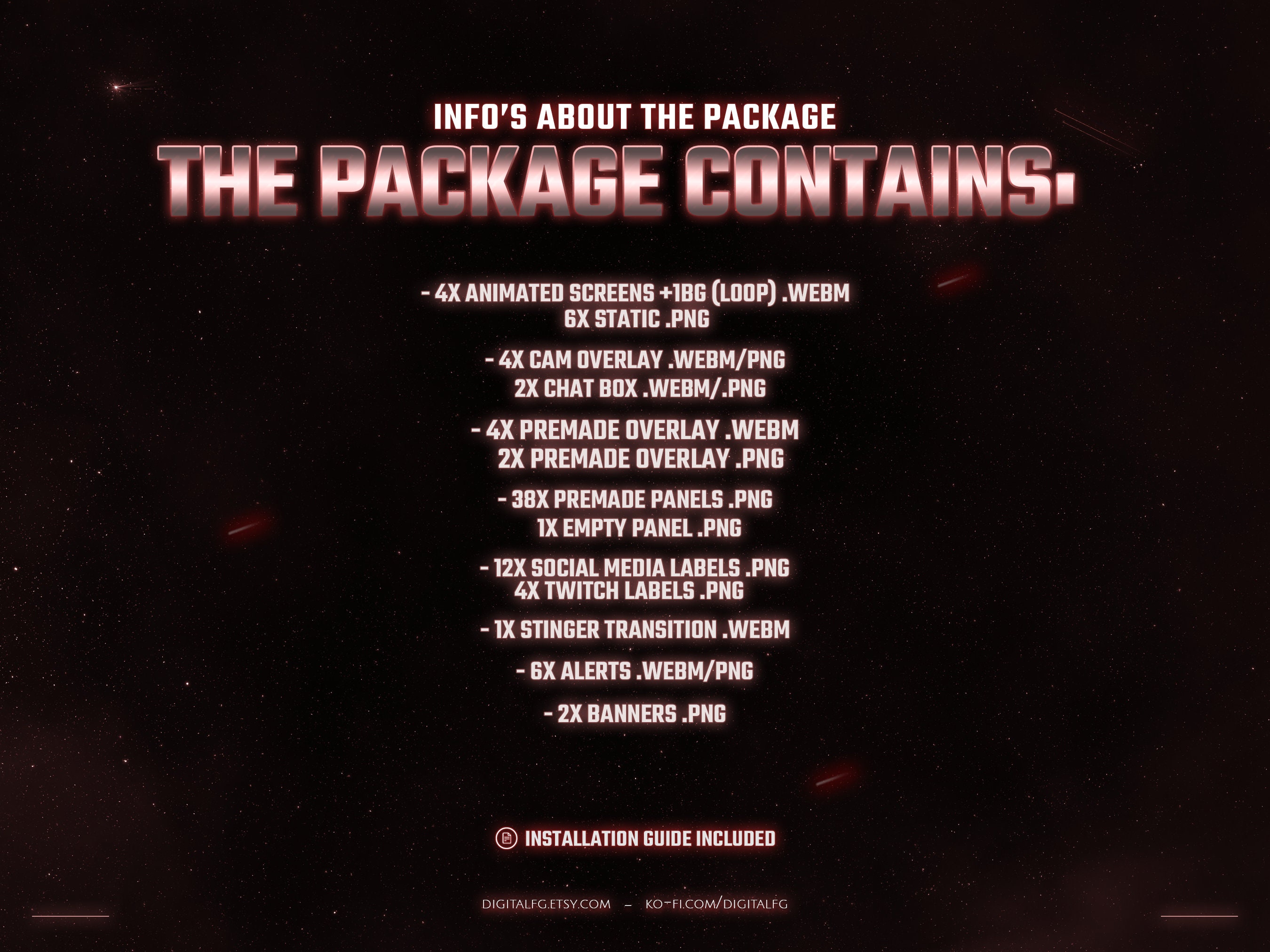 Red Theme Complete Twitch Overlay, Animated Screens, Panels, Alerts ...