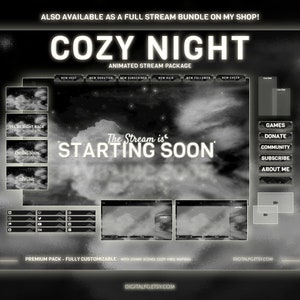 Cozy Night Animated Stream Screen for Twitch, Kick, Youtube, OBS ...