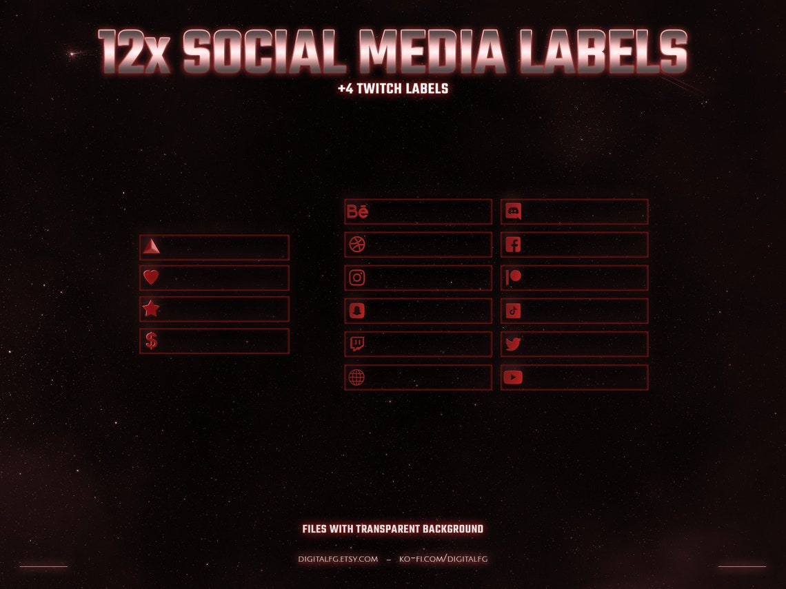 Red Theme Complete Twitch Overlay, Animated Screens, Panels, Alerts ...