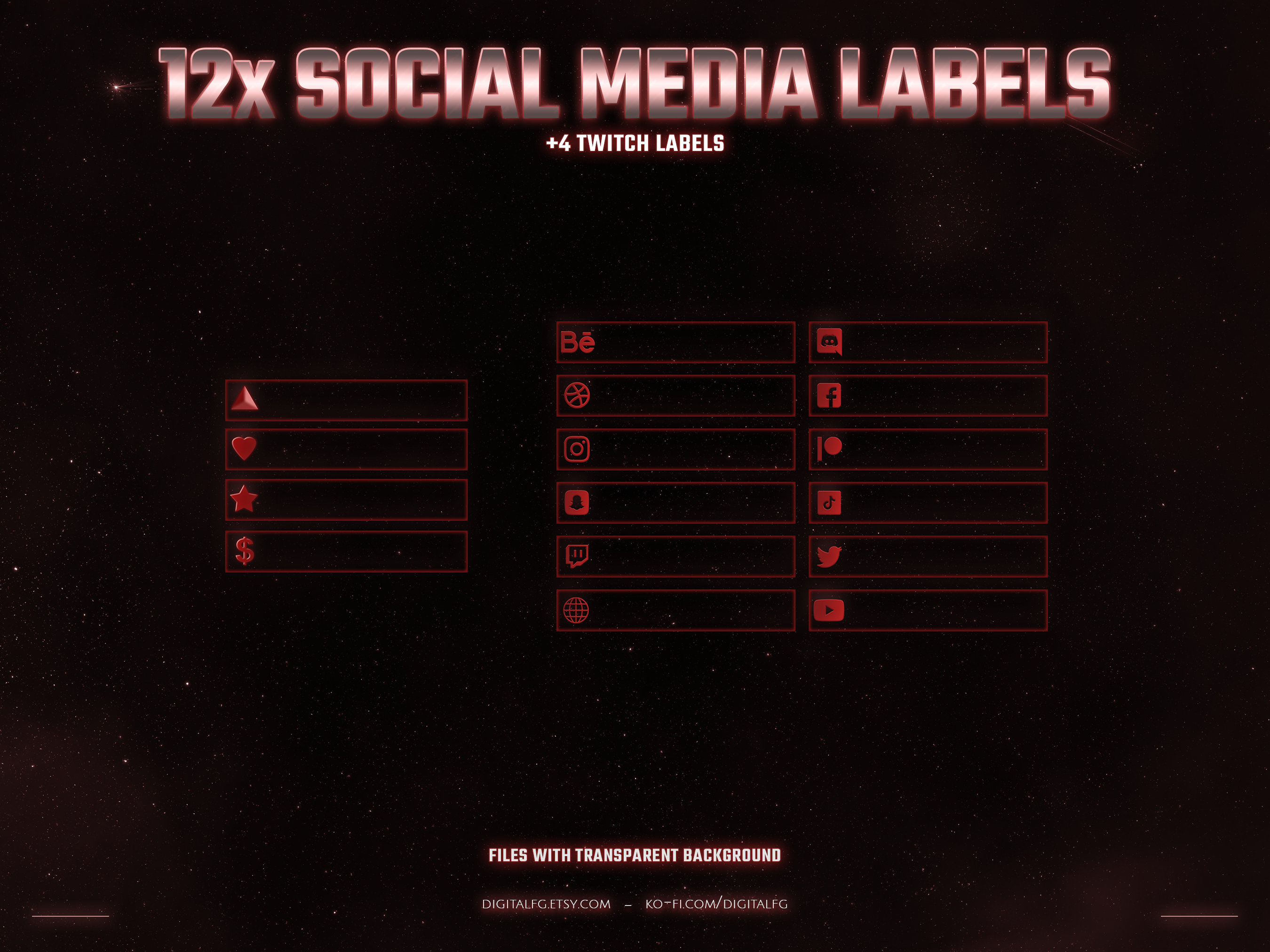 Red Theme Complete Twitch Overlay, Animated Screens, Panels, Alerts ...