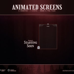 Red Spooky Theme Animated Stream Screen With Chat Box for Twitch, Kick ...