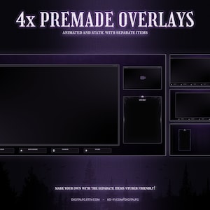 Purple Spooky Theme Animated Twitch Overlay | Kick, Youtube, OBS and ...