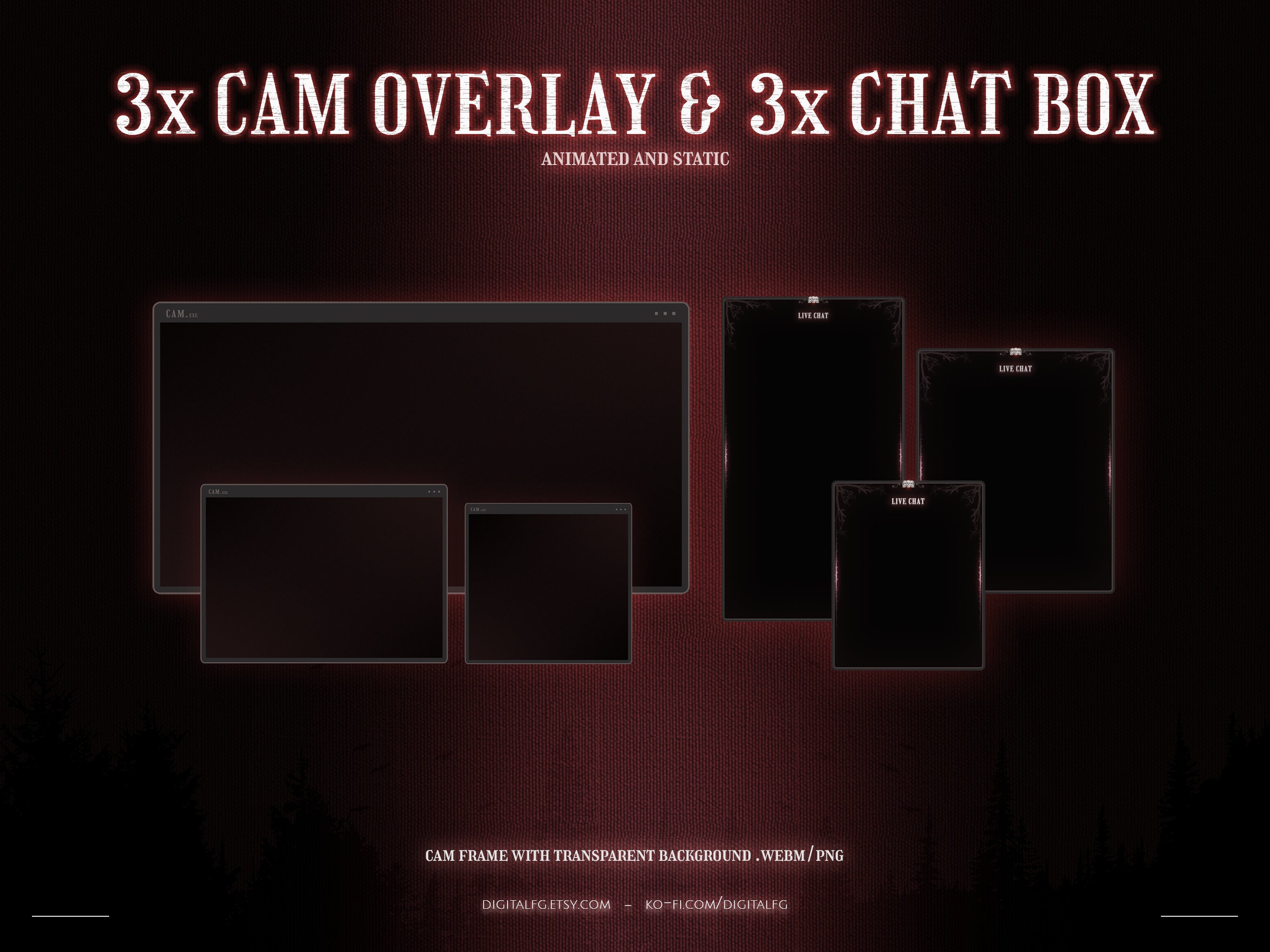 Red Spooky Theme Animated Twitch Overlay Kick, Youtube, OBS and ...
