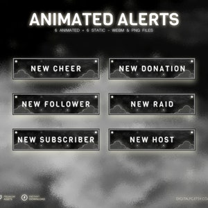 Cozy Night Animated Stream Alerts for TWITCH | Streamlabs and ...