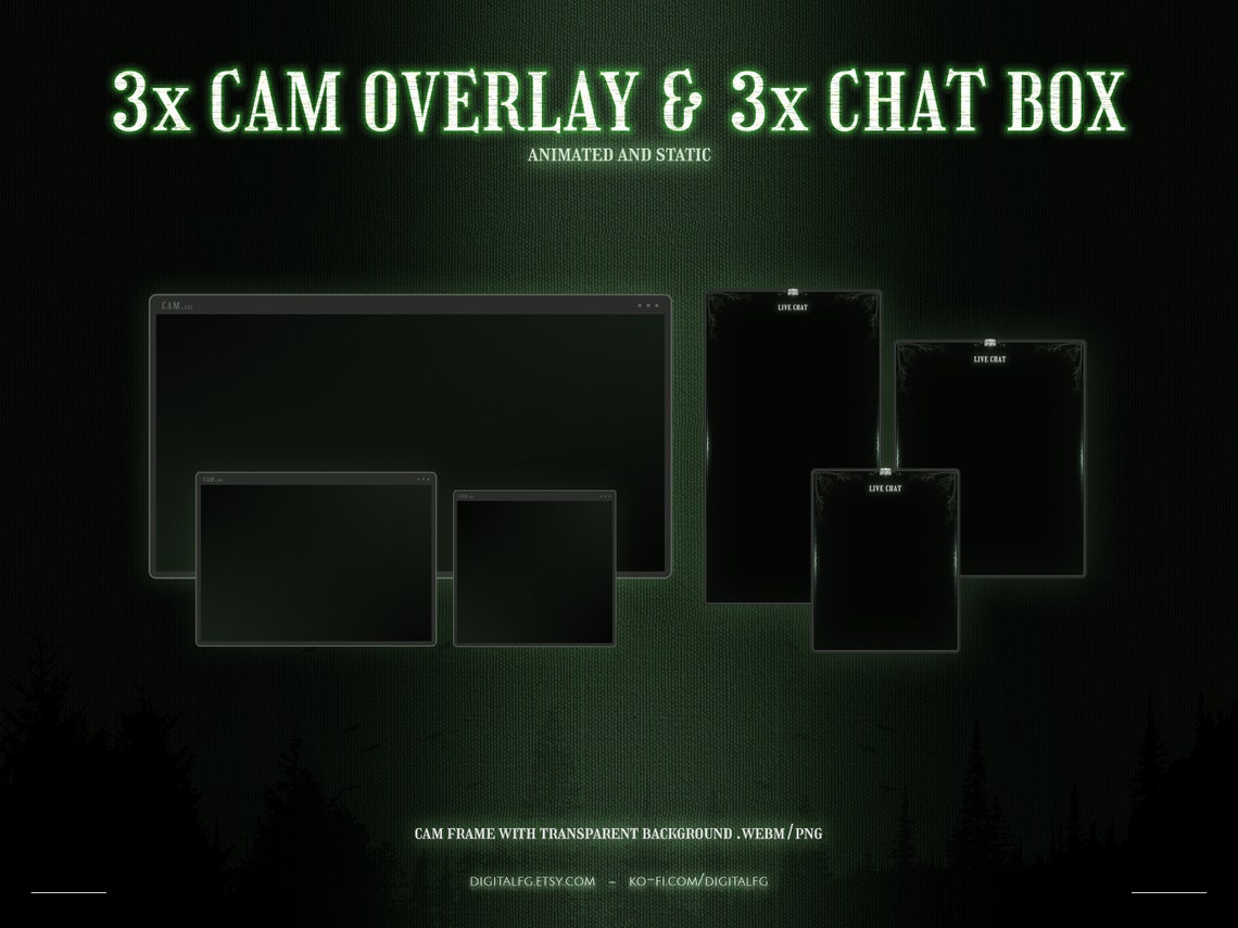 Green Spooky Theme Animated Twitch Overlay | Kick, Youtube, OBS and ...