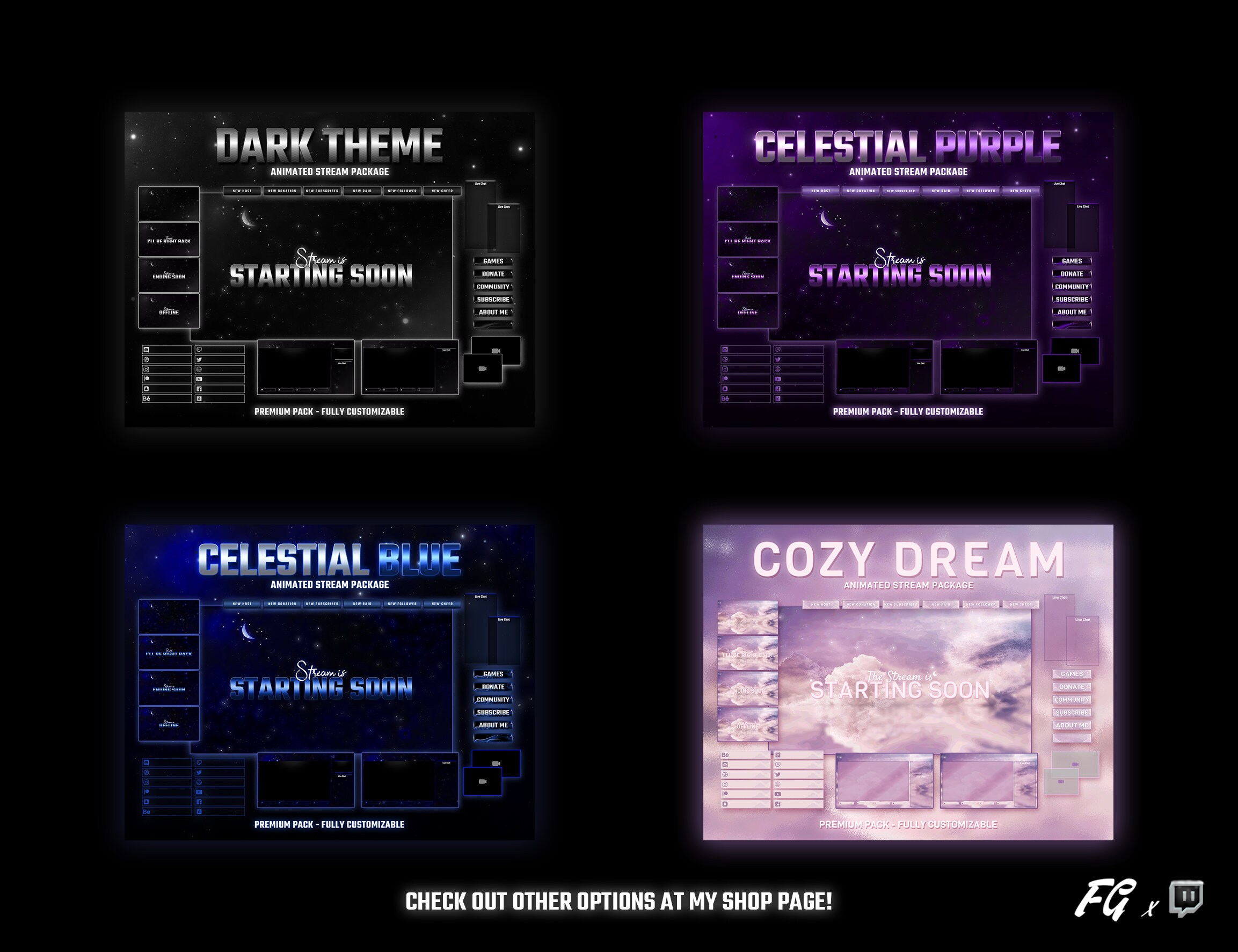 Red Theme Animated Stream Screens for Twitch, Kick, Youtube, OBS ...