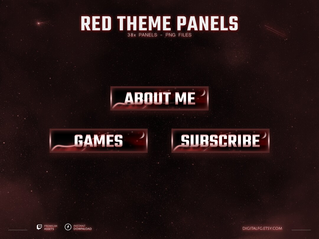 Red Theme Stream Panels (x38) | Dark Red Sky With Glowing Lines and ...