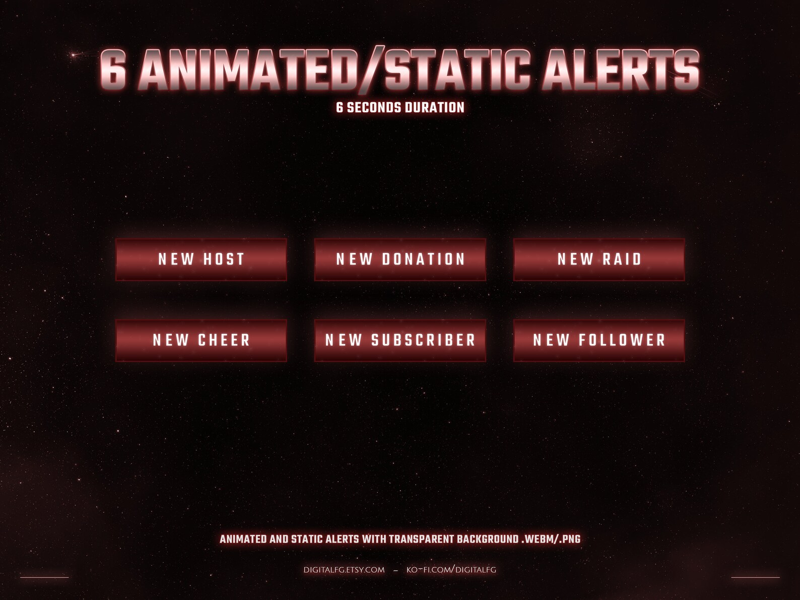 Red Theme Complete Twitch Overlay, Animated Screens, Panels, Alerts ...