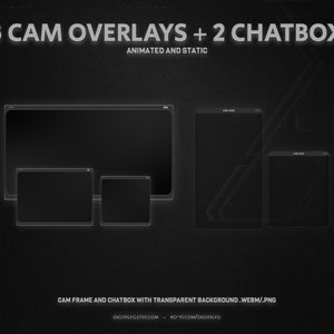 Black Gradient Complete Twitch Overlay, Animated Screens, Panels ...