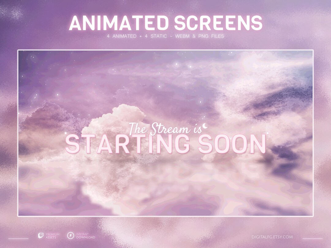 Cozy Dream Animated Stream Screen for Twitch, Kick, Youtube, OBS ...