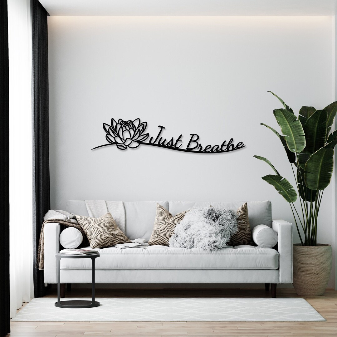 Lotus Flower Metal Wall Decor, Yoga Sign Wall Decor, Inspirational Sign ...
