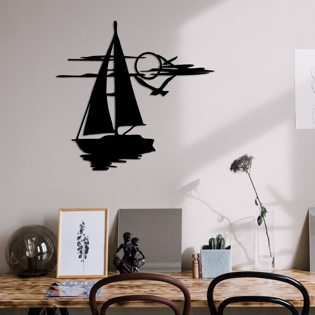 Sailing Ship Wooden Wall Art, Ocean Wall Art, Housewarming Gift, Unique ...