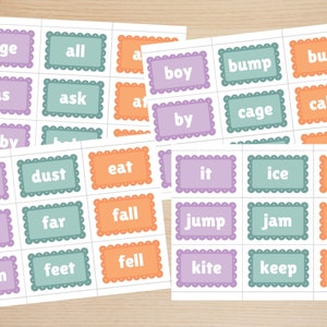 Printable Kindergarten Spelling Words Cards, 198 Flash Cards, Editable ...
