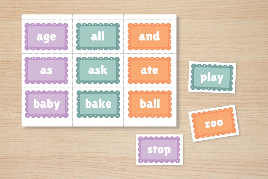 Printable Kindergarten Spelling Words Cards, 198 Flash Cards, Editable ...