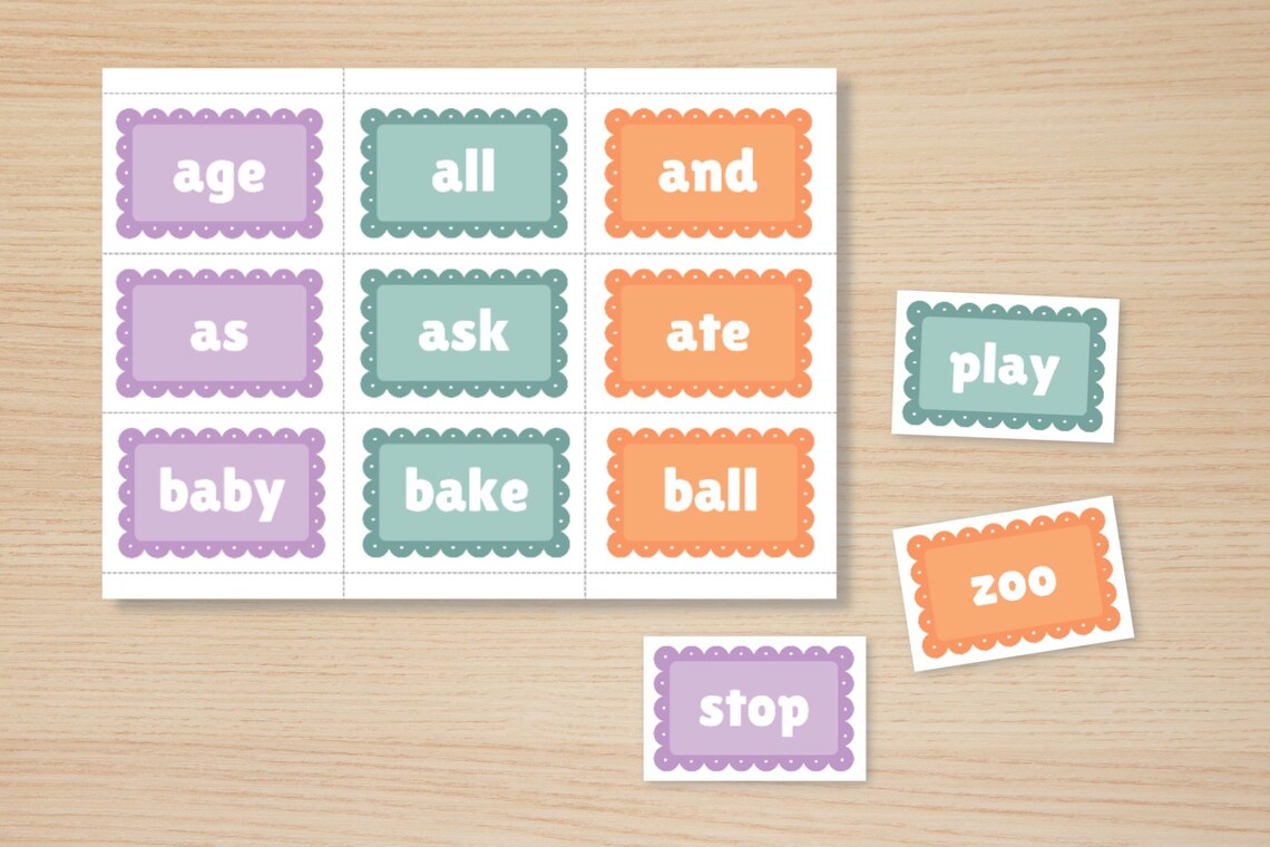 Printable Kindergarten Spelling Words Cards, 198 Flash Cards, Editable ...