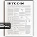 Minimalist Bitcoin Whitepaper Poster Cryptocurrency Art Print Printable ...