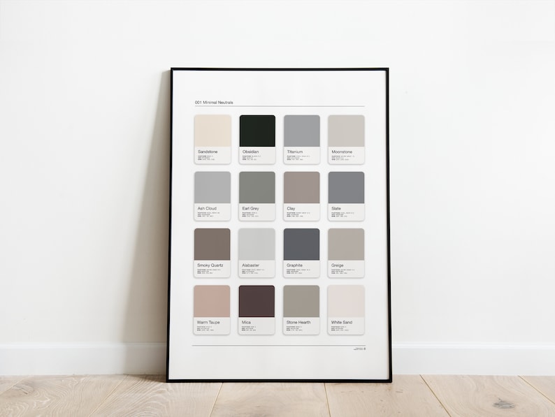 Color Swatch Print Neutral Palette Minimalist (Instant Download) - Etsy