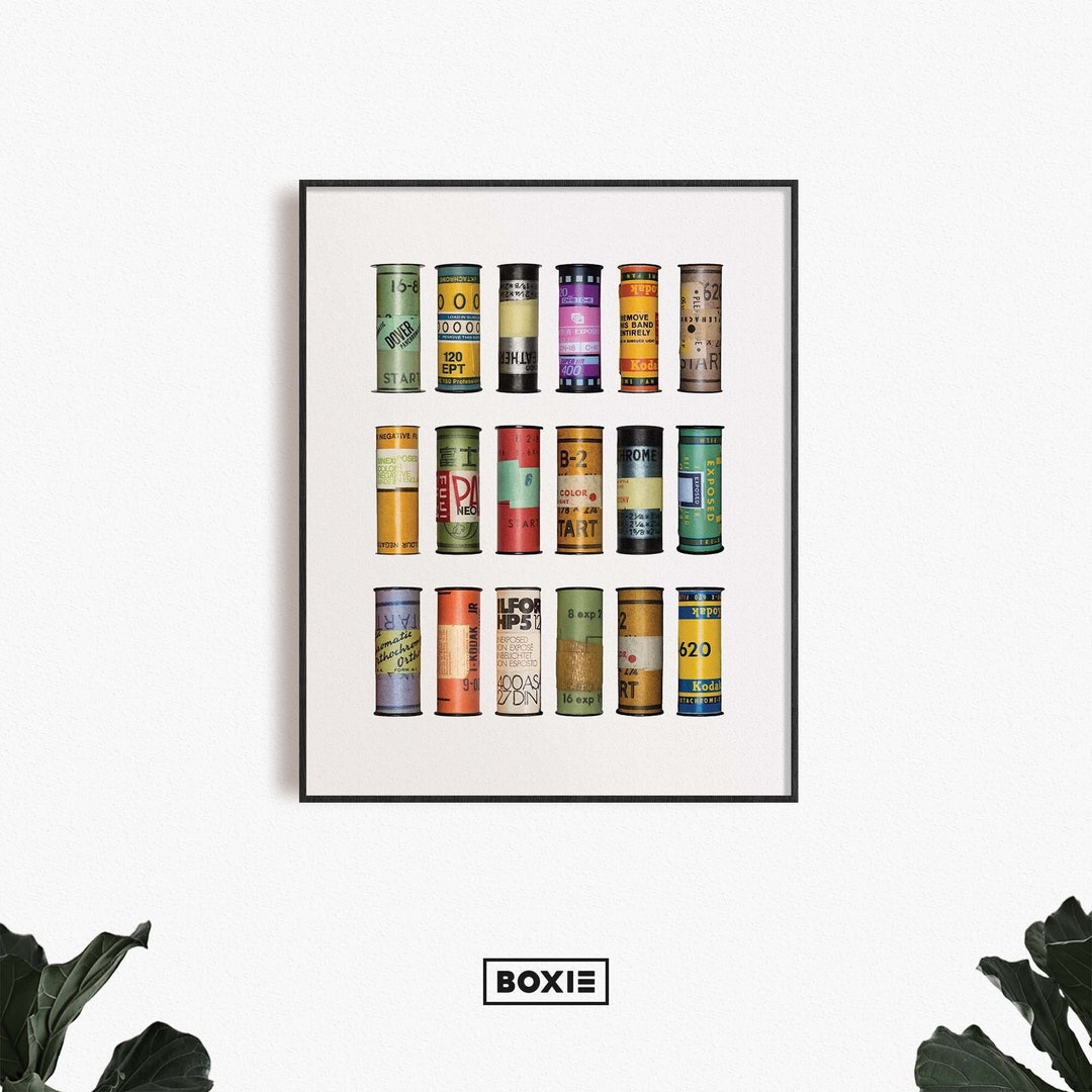 Vintage Film Poster 120 Film Roll Canisters Retro Film Prints ...