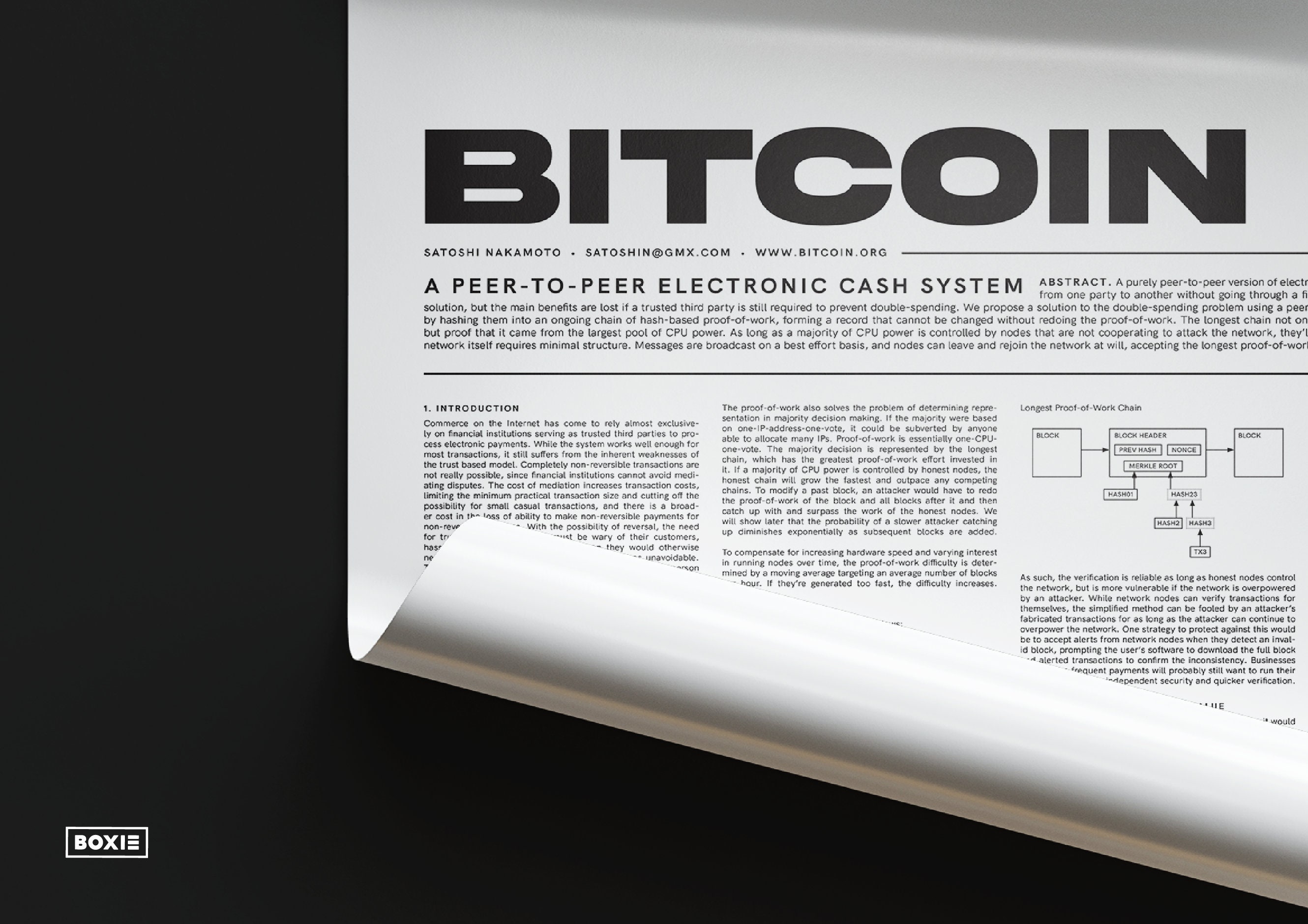 Minimalist Bitcoin Whitepaper Poster | Cryptocurrency Art Print ...