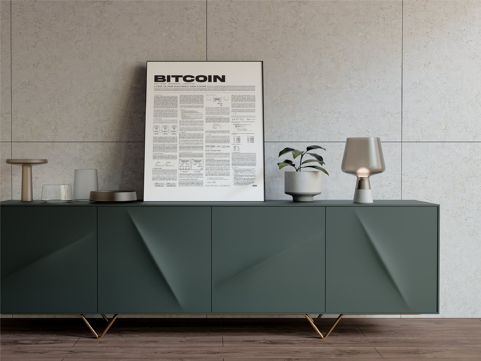 Minimalist Bitcoin Whitepaper Poster | Cryptocurrency Art Print ...