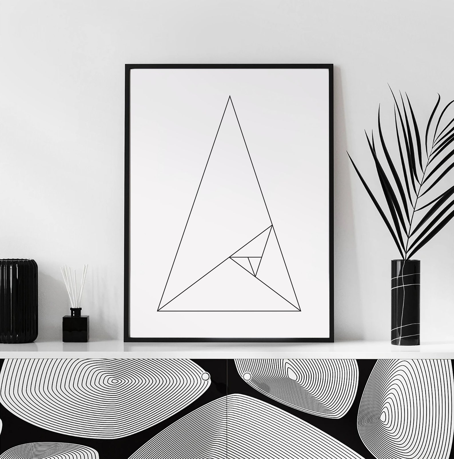 Golden Ratio Wall Art Print | Fibonacci Spiral Poster | Minimalist Line ...