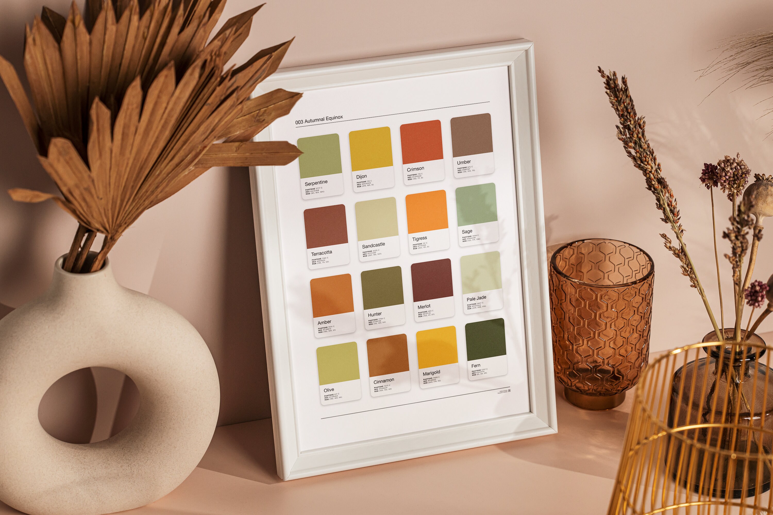 Earthy Fall Color Swatch Print Autumn Equinox Palette Minimalist Color ...