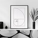 Golden Ratio Wall Art Print | Fibonacci Spiral Poster | Minimalist Line ...