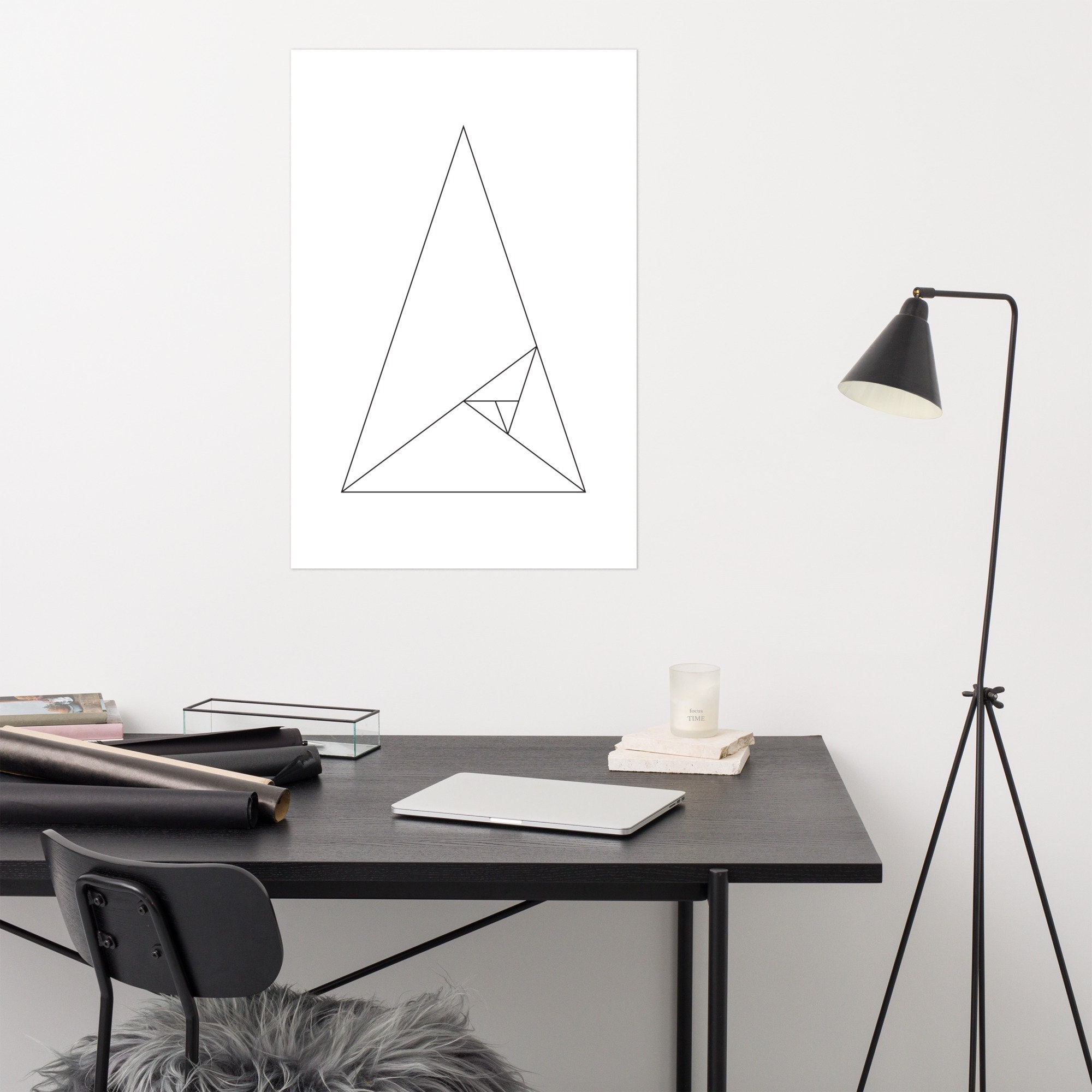 Golden Ratio Wall Art Print | Fibonacci Spiral Poster | Minimalist Line ...