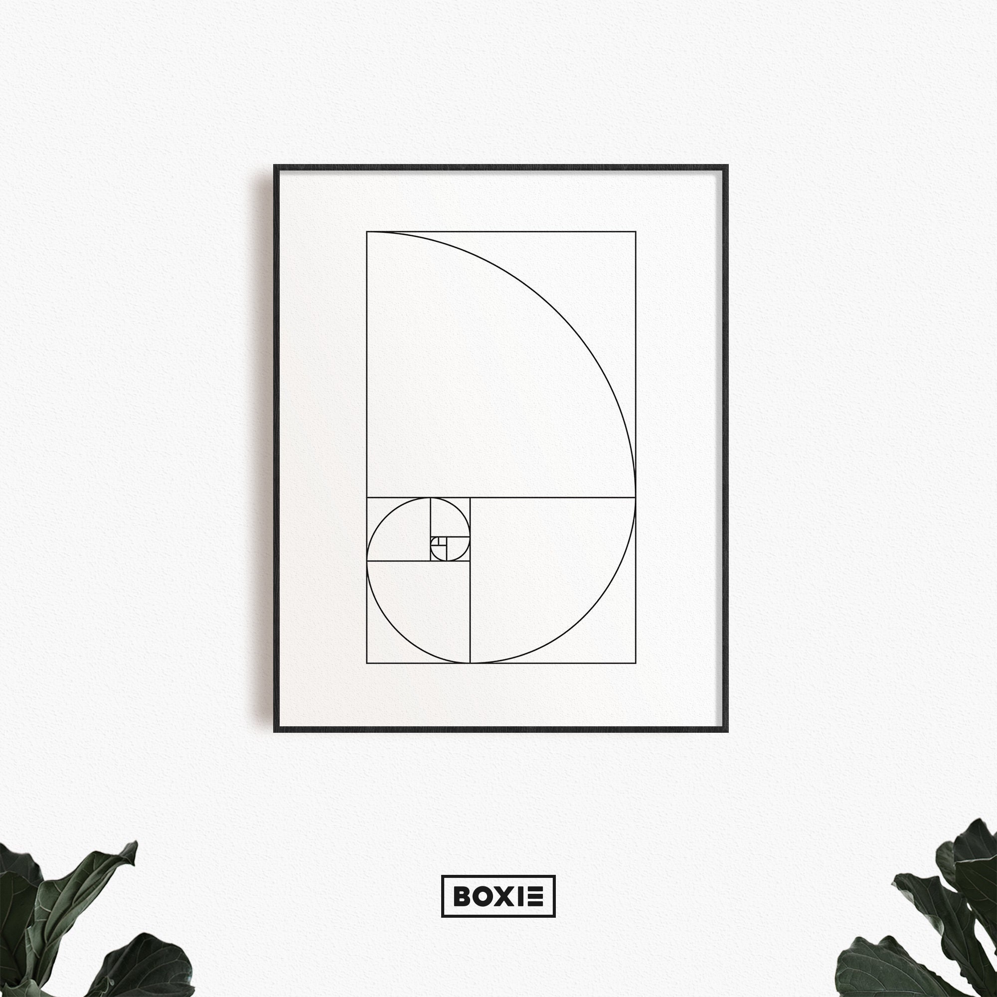 Golden Ratio Wall Art Print | Fibonacci Spiral Poster | Minimalist Line ...