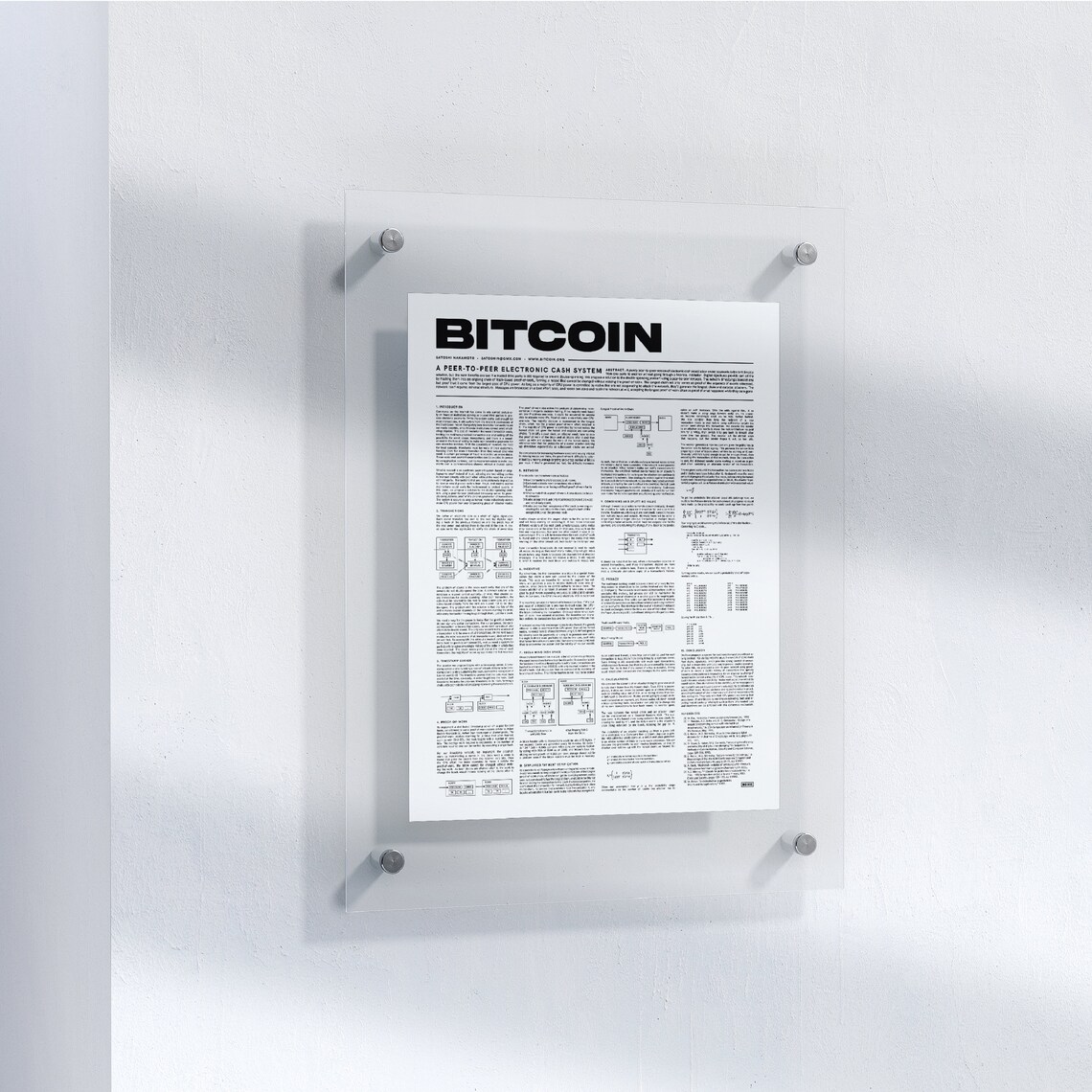 Minimalist Bitcoin Whitepaper Poster | Cryptocurrency Art Print ...