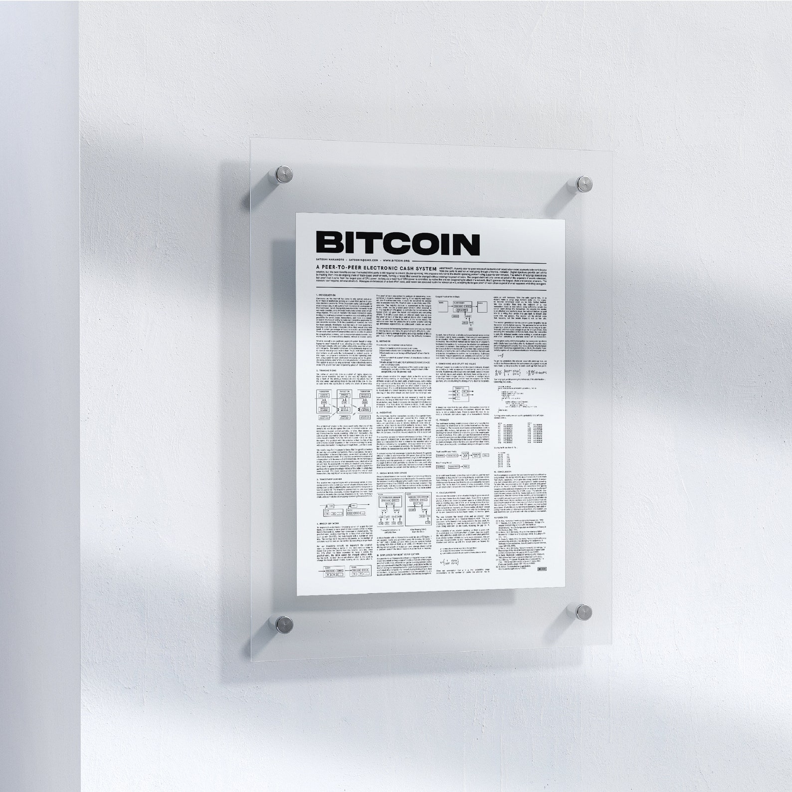 Minimalist Bitcoin Whitepaper Poster | Cryptocurrency Art Print ...
