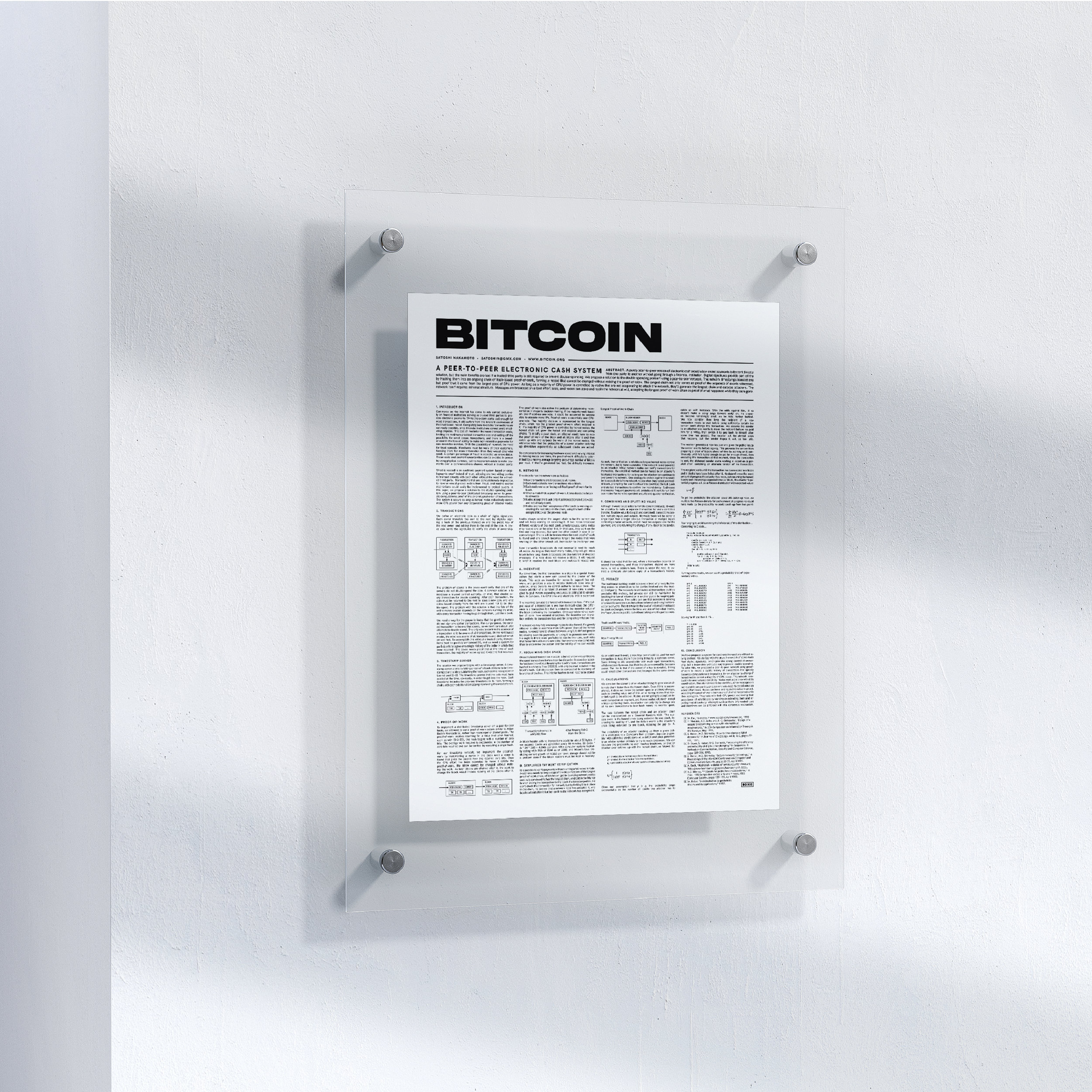Minimalist Bitcoin Whitepaper Poster | Cryptocurrency Art Print ...