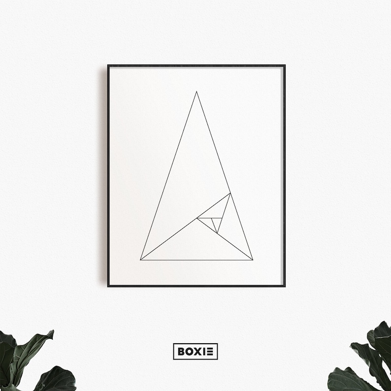 Golden Ratio Wall Art Print | Fibonacci Spiral Poster | Minimalist Line ...