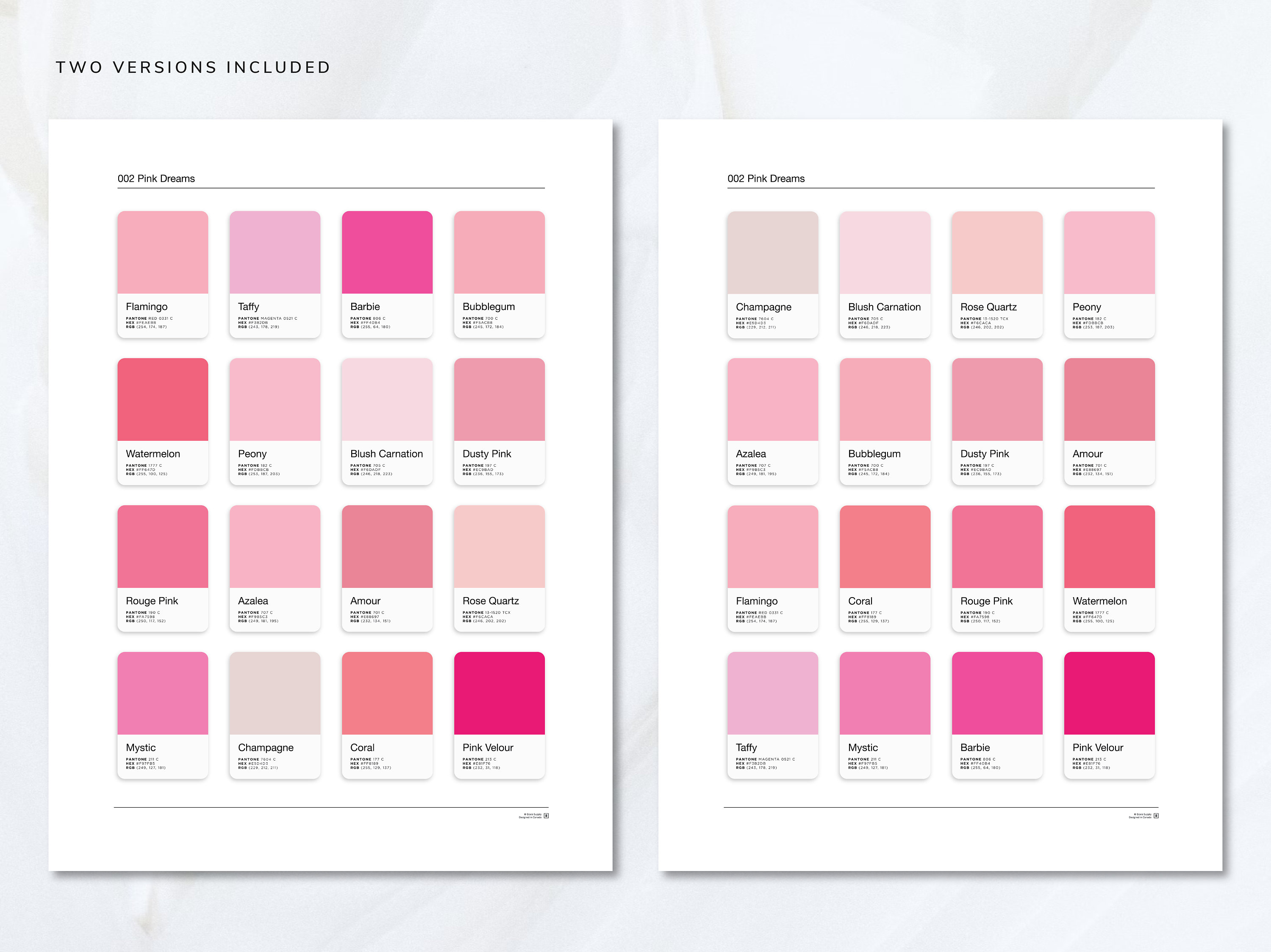 Pink Color Swatch Print | Pink Dreams Palette | Minimalist Color ...