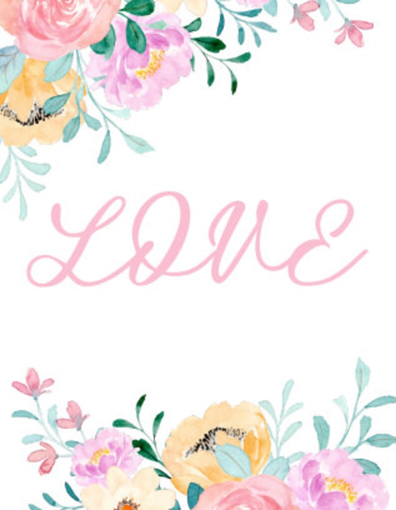 8 Printable Valentines Day Wall Decorations, Valentine's Day Prints ...