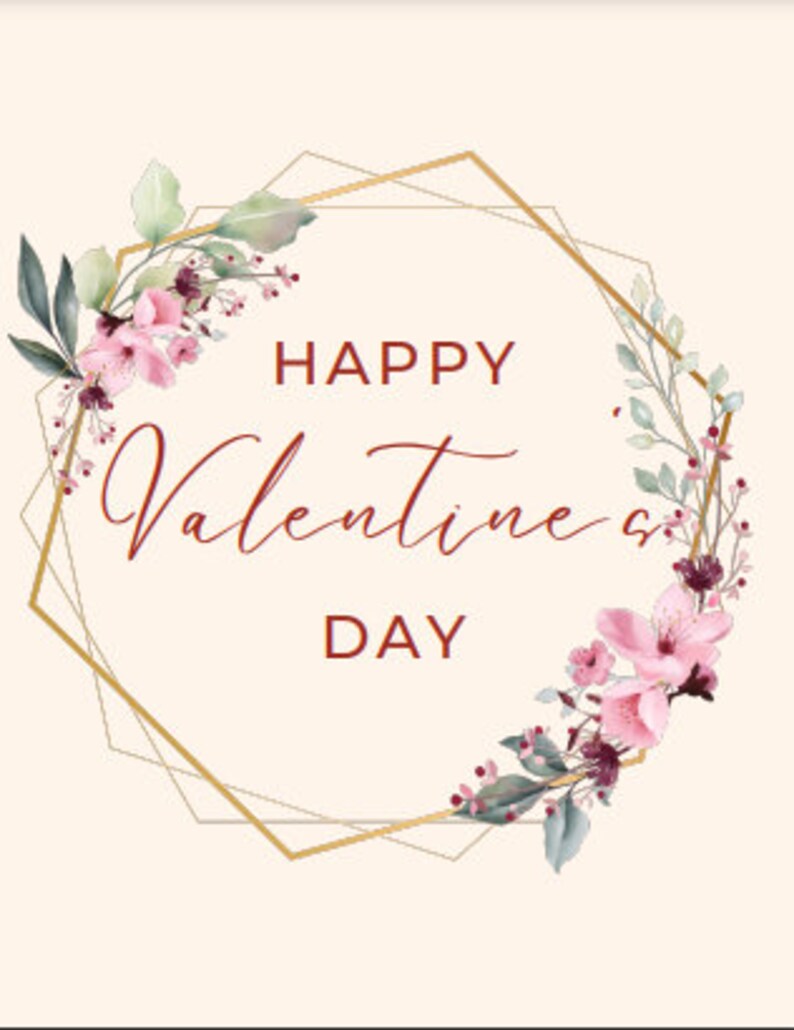 8 Printable Valentines Day Wall Decorations, Valentine's Day Prints ...