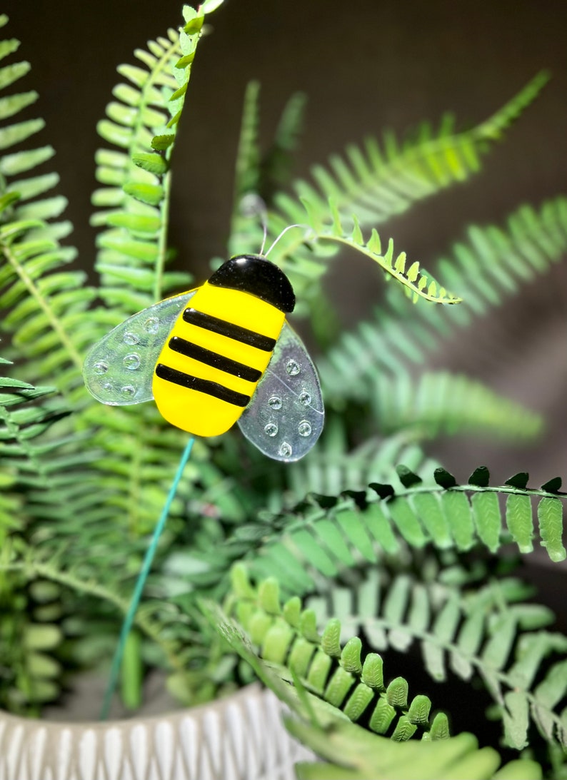 Glass Bee Plant Stake Plant Decoration Bee Plant Decoration Glass ...