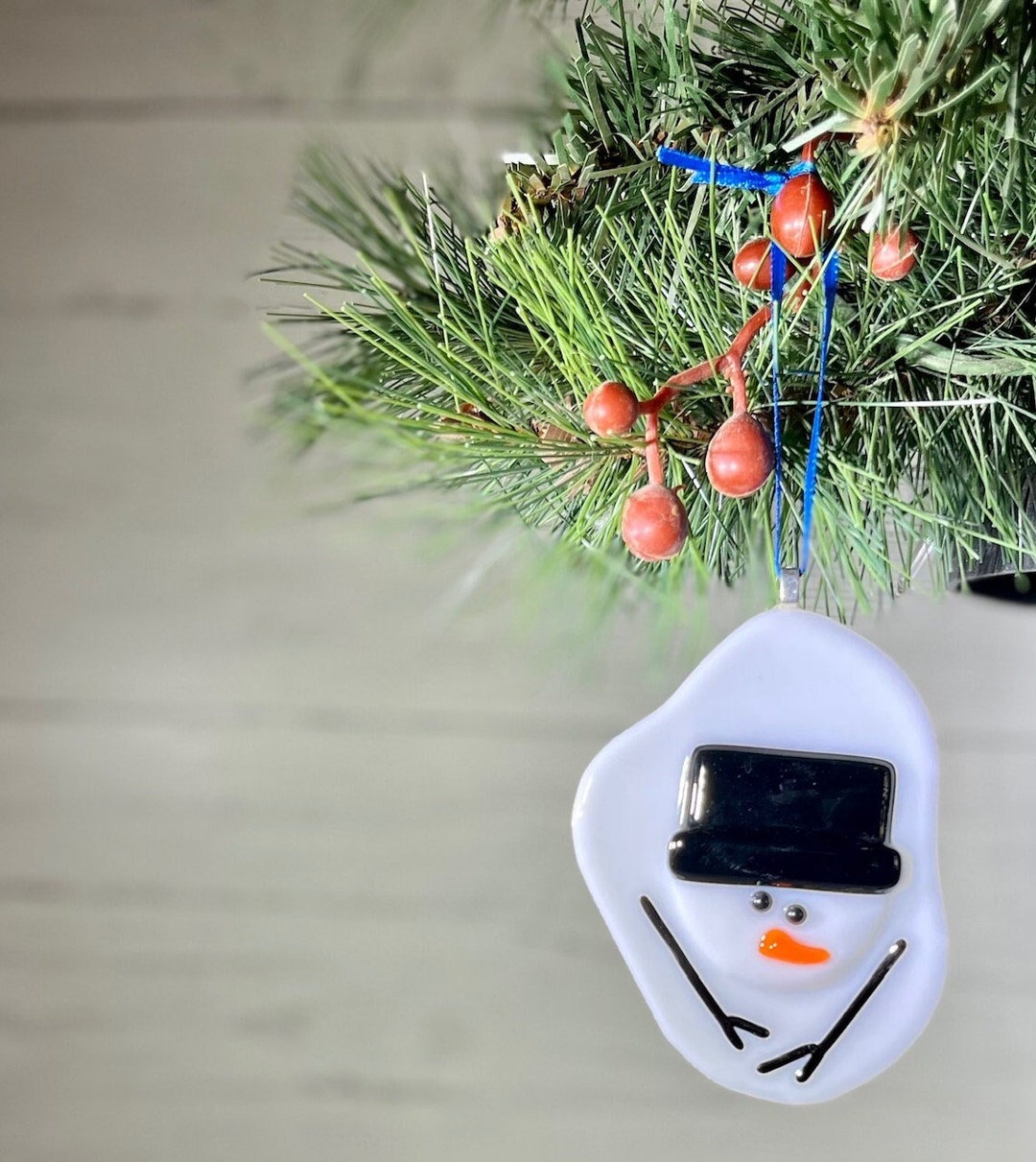 Melted Snowman Glass Christmas Ornament Holiday Ornament Snowman ...
