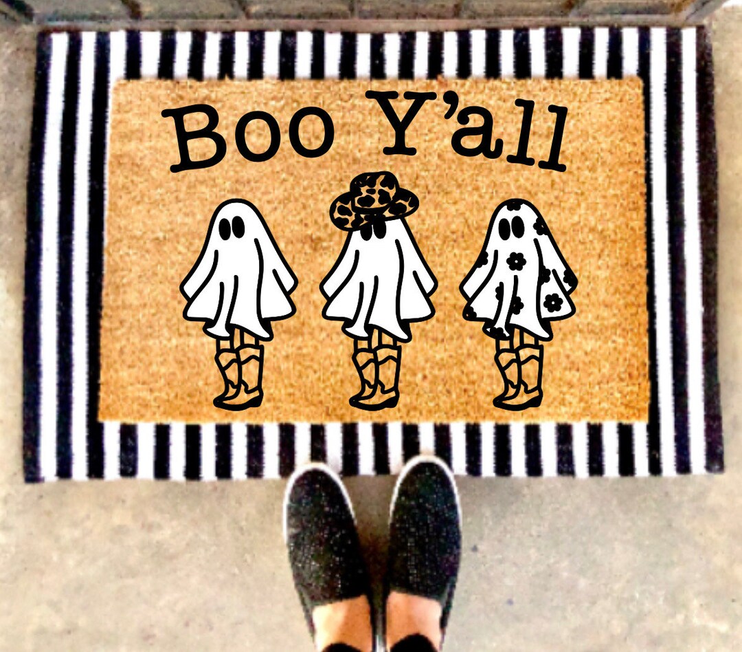 Boo Yall Cowgirl Ghosts Doormat | Halloween | Fall | Country Doormat ...